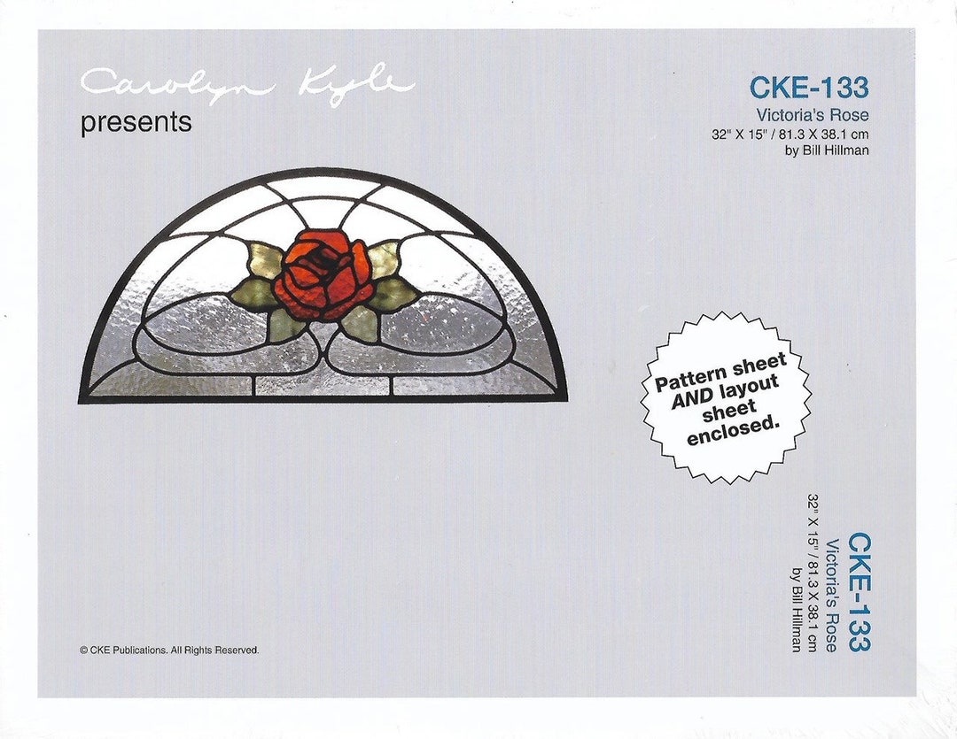 OOP 1990 CKE-133 Victoria's Rose Stained Glass Pattern Full Size ...