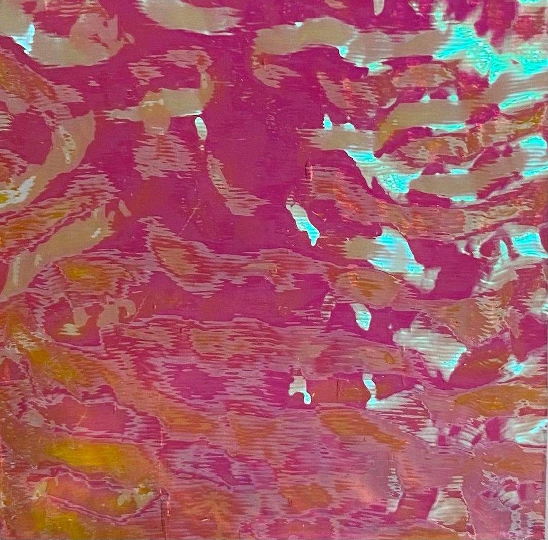 2x2 Clear Bullseye CBS Pink Teal Ripple 90 COE Dichroic Glass - Etsy