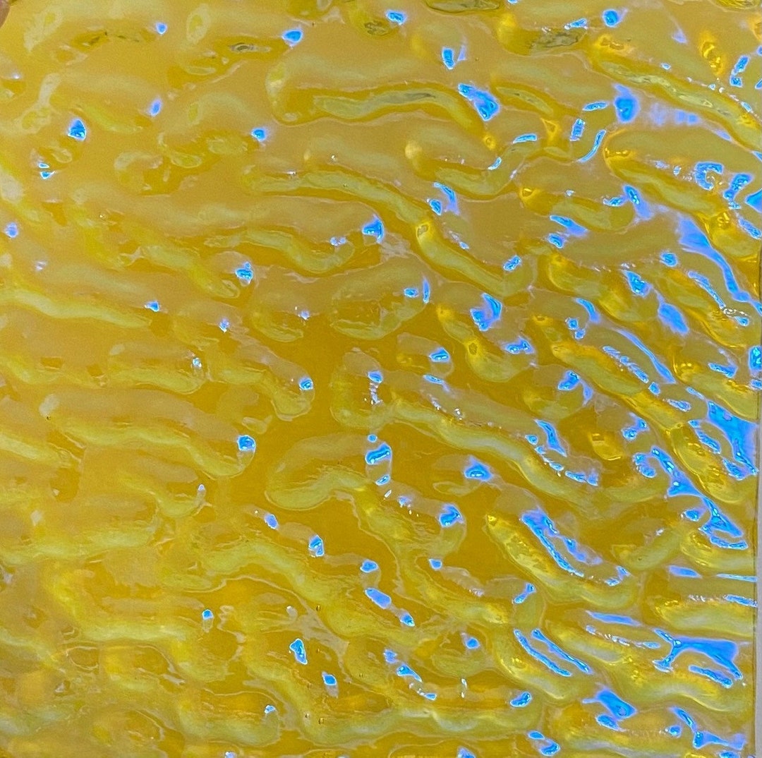 Clear Yellow Blue Ripple 3x3 90 COE Dichroic Fusible Glass - Etsy
