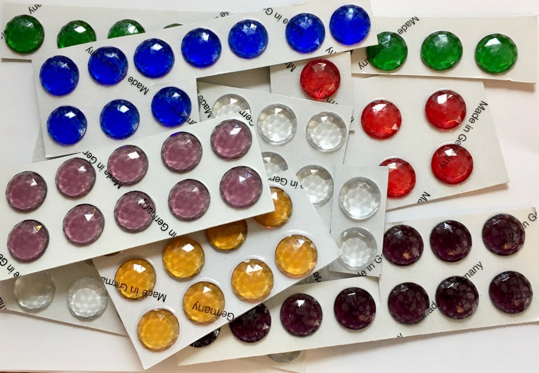 15mm Faceted Glass Jewels for Stained Glass and Lead - 10 Colors ...