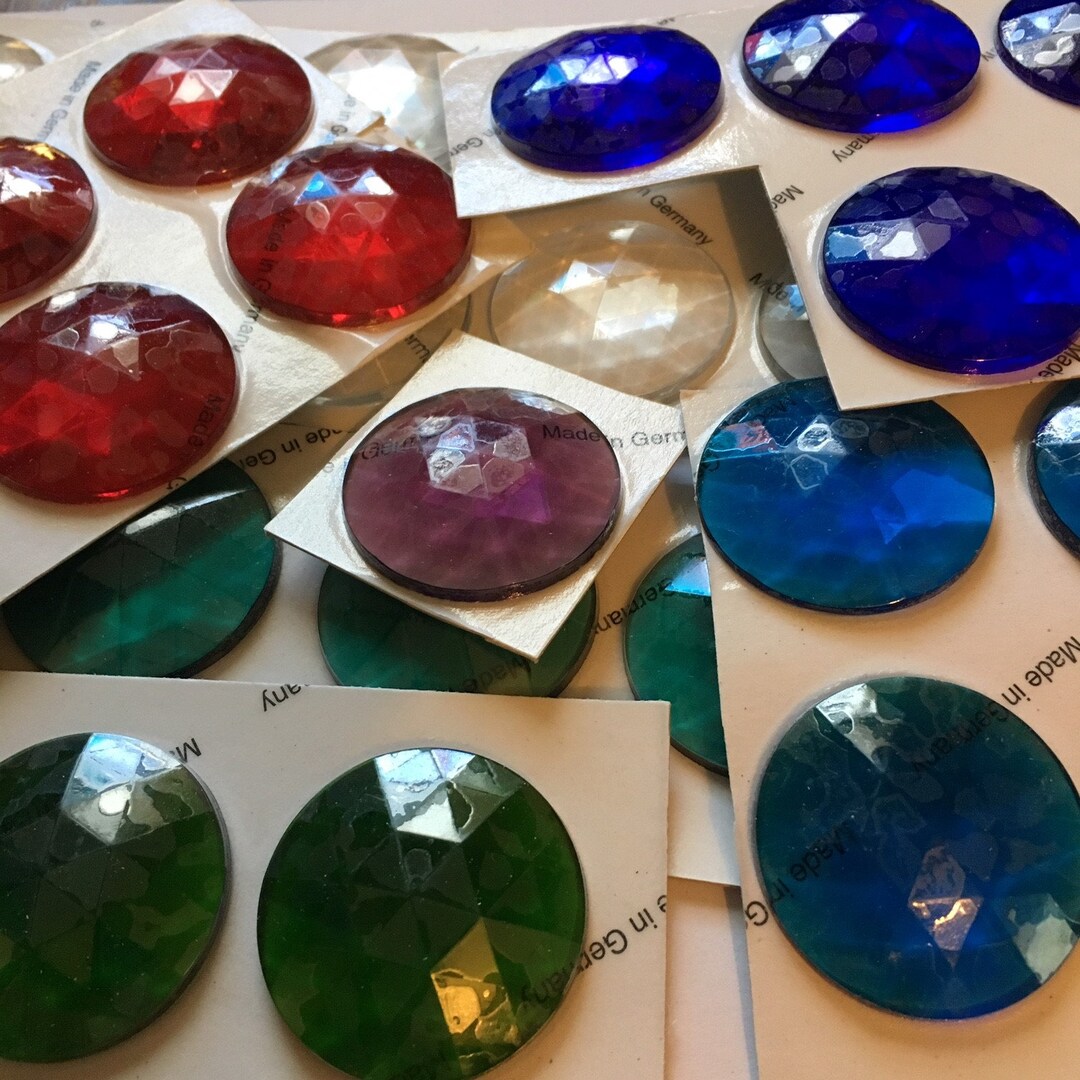 40mm Faceted Glass Jewels for Stained Glass - 6 Colors Available! Each ...
