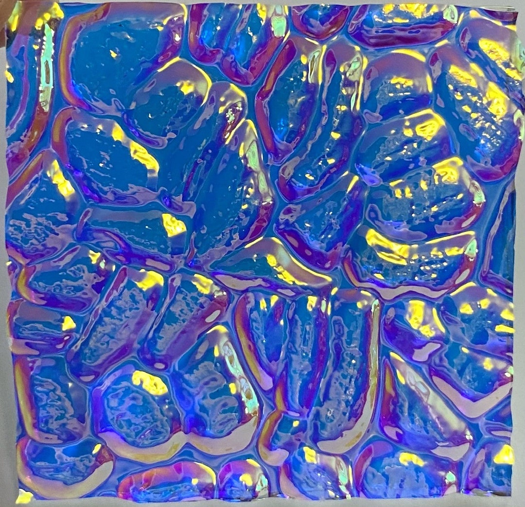 2x2 Clear CBS Figure C Cyan Copper 90 COE Dichroic Glass - Etsy