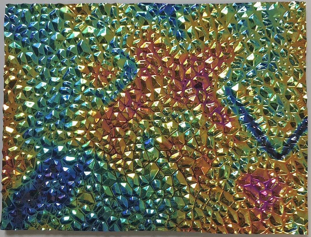 Large CBS Black 3x4 Green Magenta Fusion Dew Drop 90 COE Dichroic Glass ...