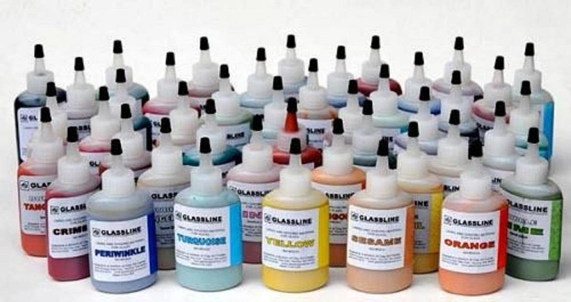 Glassline Pens Glass Paint 2 OZ Bottles Fusing Available in - Etsy