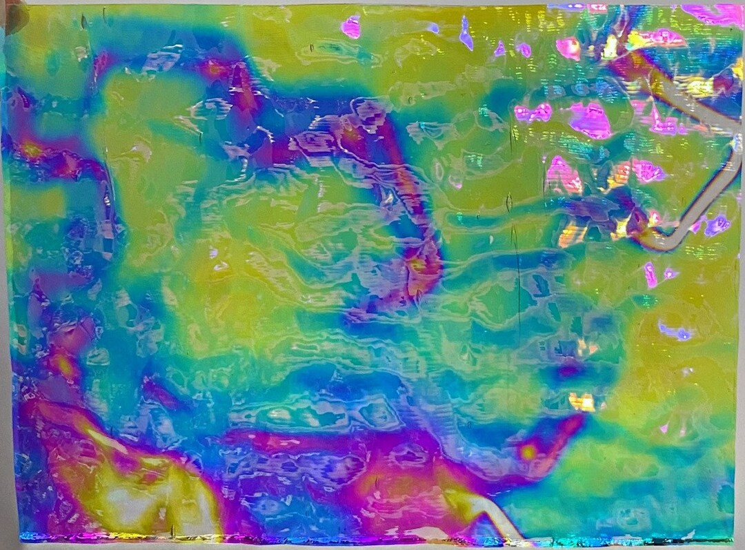 Large CBS 3x4 Bullseye Clear Green Magenta Blue GMB Ripple 90 COE Dichroic Glass - Etsy