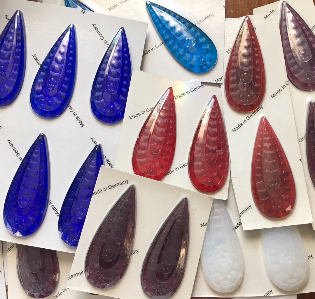 Large 77x32mm Teardrop Pendant Glass Jewels for Stained Glass - Each ...