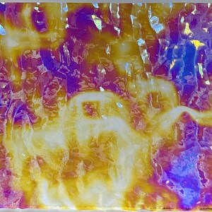 Large CBS 3x4 Bullseye Clear Cyan Copper Fusion Ripple 90 COE Dichroic ...