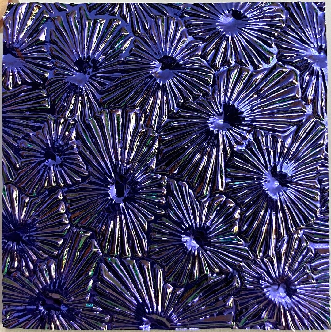 Thin Black 2x2 Violet Purple Florentine 90 COE Dichroic Glass - Etsy
