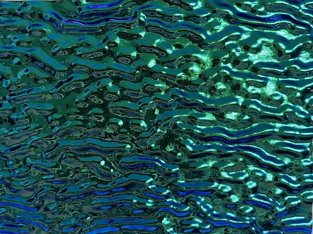 Large CBS Black 3x4 Pink Teal Ripple 90 COE Dichroic Glass - Etsy