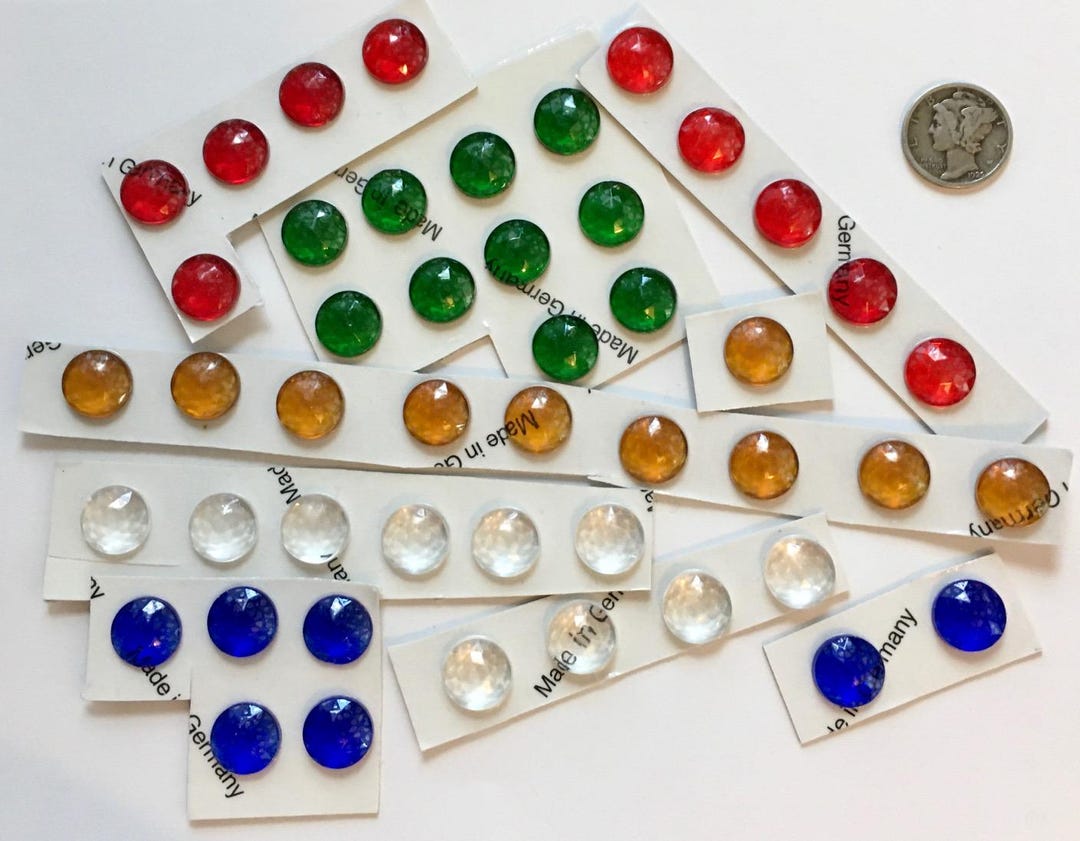 Small 11mm Faceted Glass Jewels for Stained Glass and Lead - 5 Colors ...