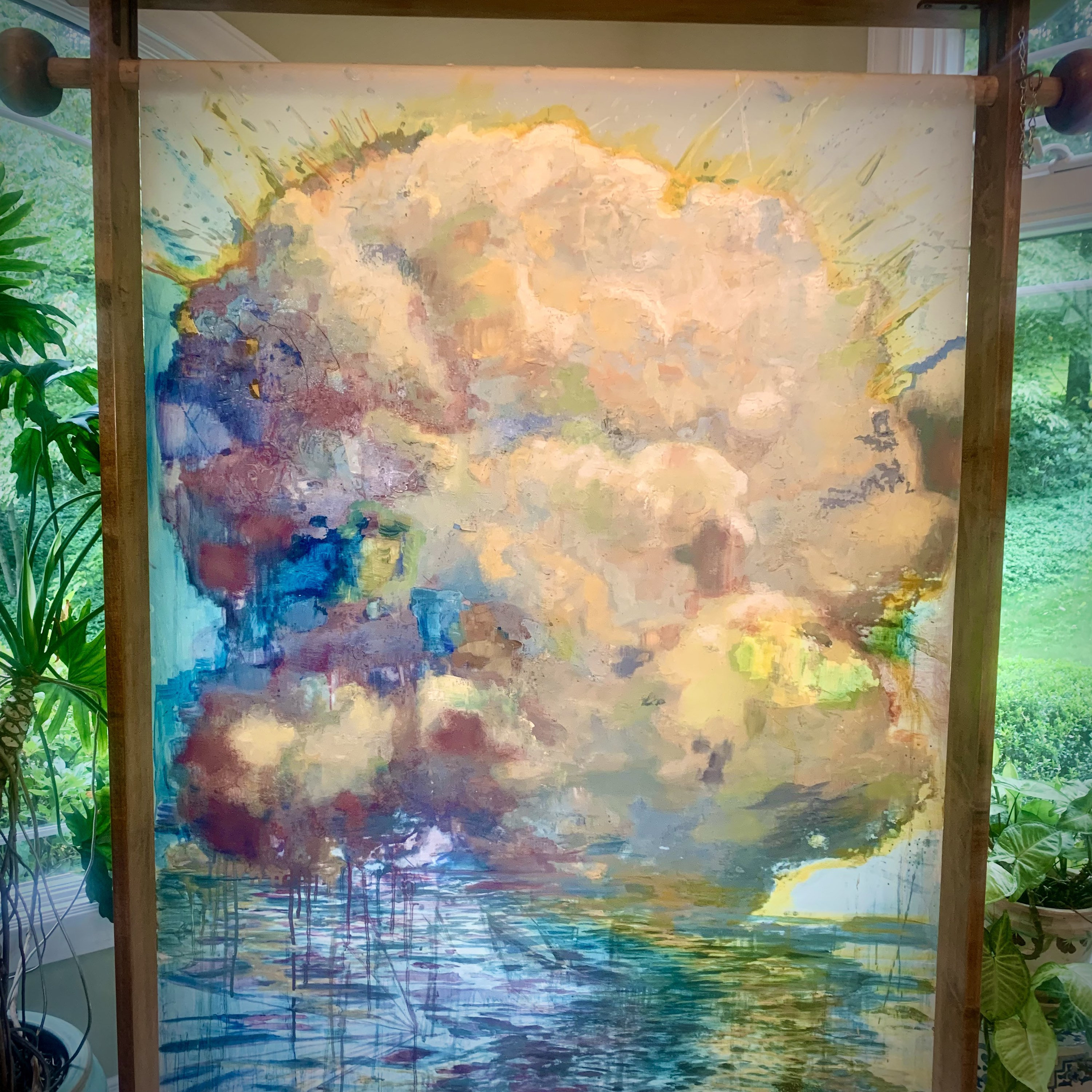 Cloud Scroll, Original Oil Painting, Scroll Painting, Large Painting ...