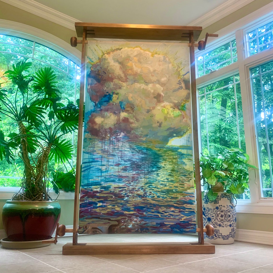 Cloud Scroll, Original Oil Painting, Scroll Painting, Large Painting ...