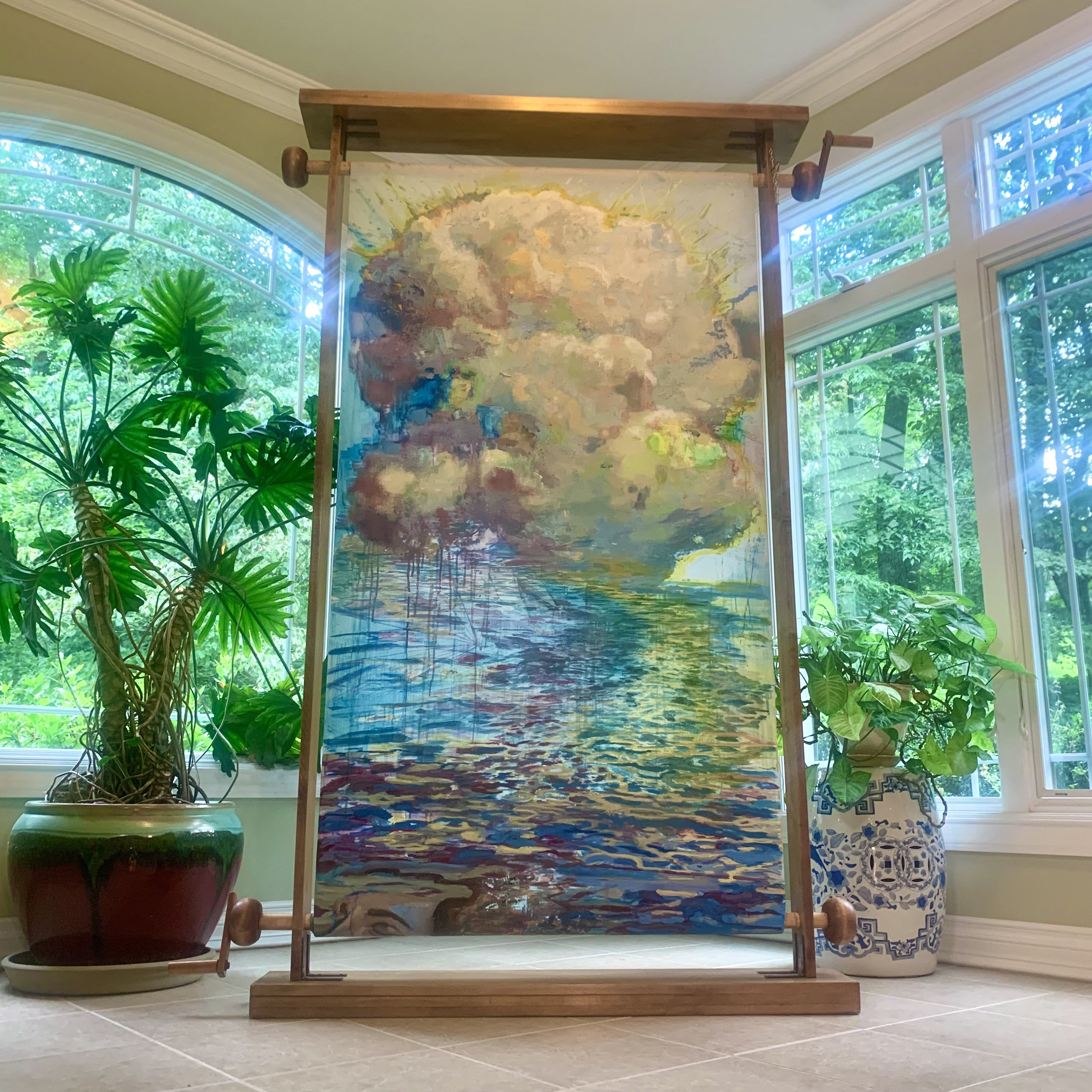 Cloud Scroll, Original Oil Painting, Scroll Painting, Large Painting ...