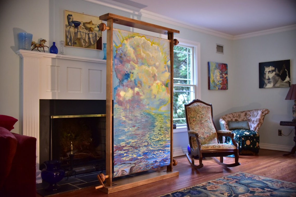 Cloud Scroll, Original Oil Painting, Scroll Painting, Large Painting ...