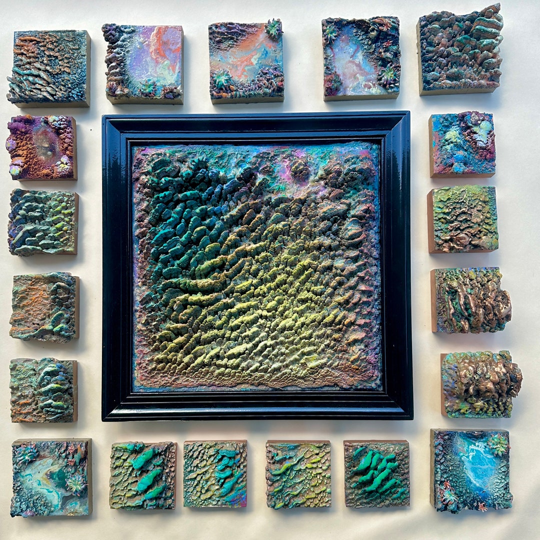 Full Set - Modern Abstract Painting - Contemporary Surreal Art - Wood ...