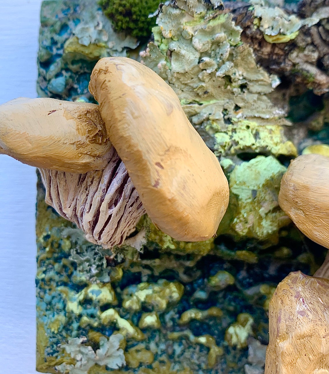 Original Mushroom Oil Painting, Encaustic Wax Forest Painting, Mushroom ...