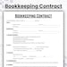Editable Bookkeeping Contract Template, Single Freelance Bookkeeper ...