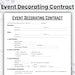 Editable Event Decorating Contract, Simple Event Planning Service Form ...