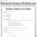 Editable General Power of Attorney Template, Single Page POA Form ...
