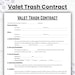 Editable Valet Trash Contract Template, Single Page Waste Removal ...