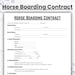 Editable Horse Boarding Contract Template, Single Equine Boarding ...