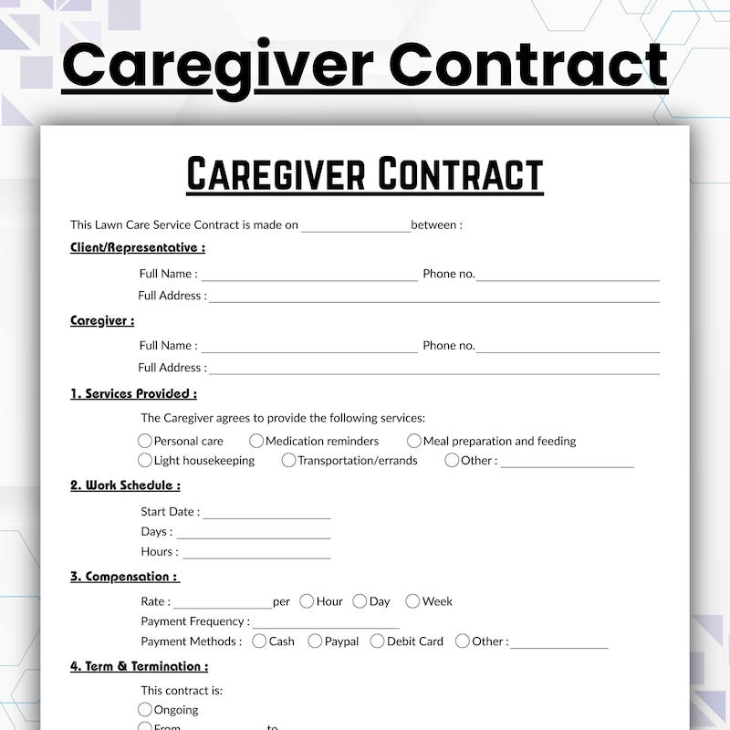 Baby Caregiver Template - Etsy