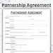 Editable Partnership Agreement Template, Single Page 50-50 Business ...