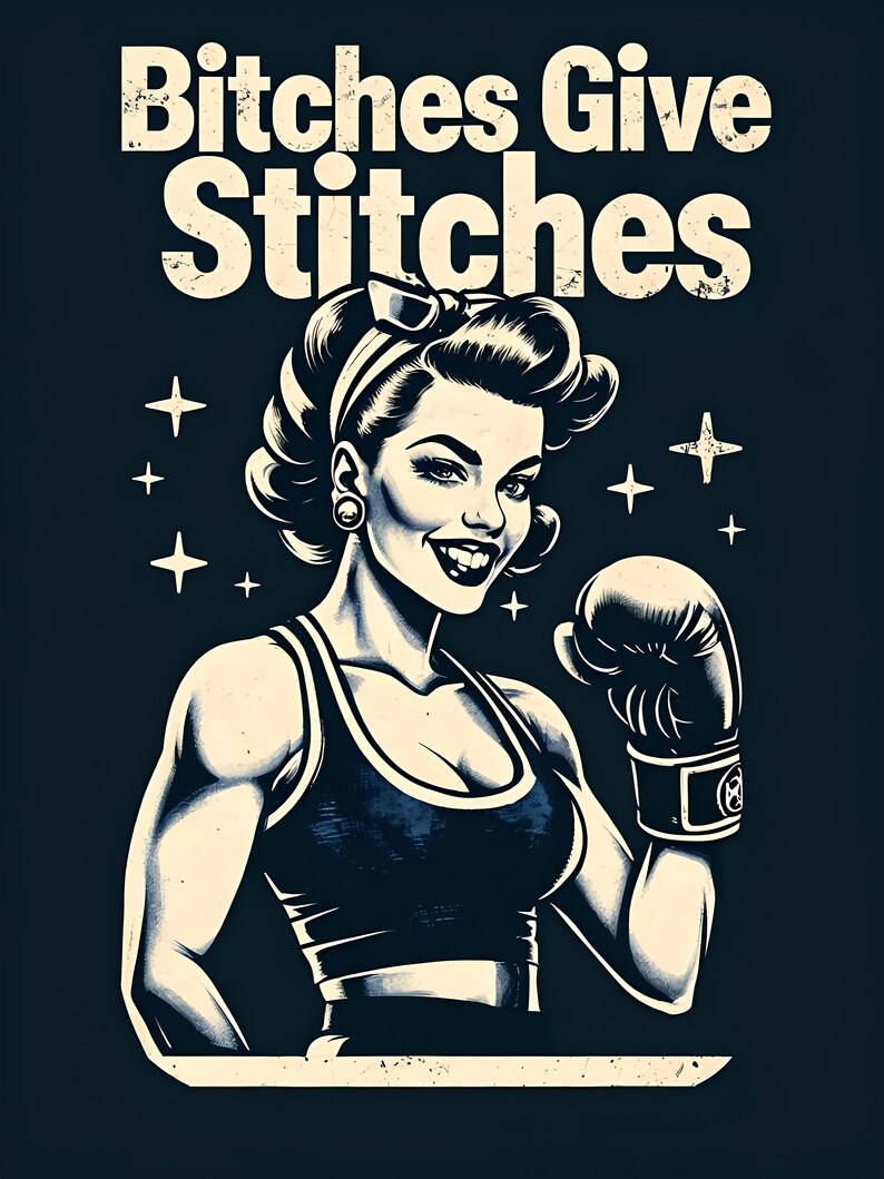 Vintage Female Boxer Art Print: Motivational Boxing Poster (digital ...
