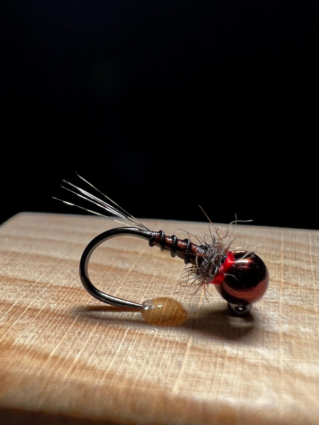 2 Pack - Tungsten Thread Quill Red Collar Jig Nymph - Etsy