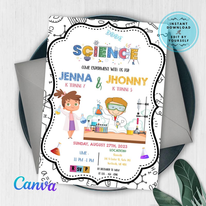 Science Invitation - Etsy