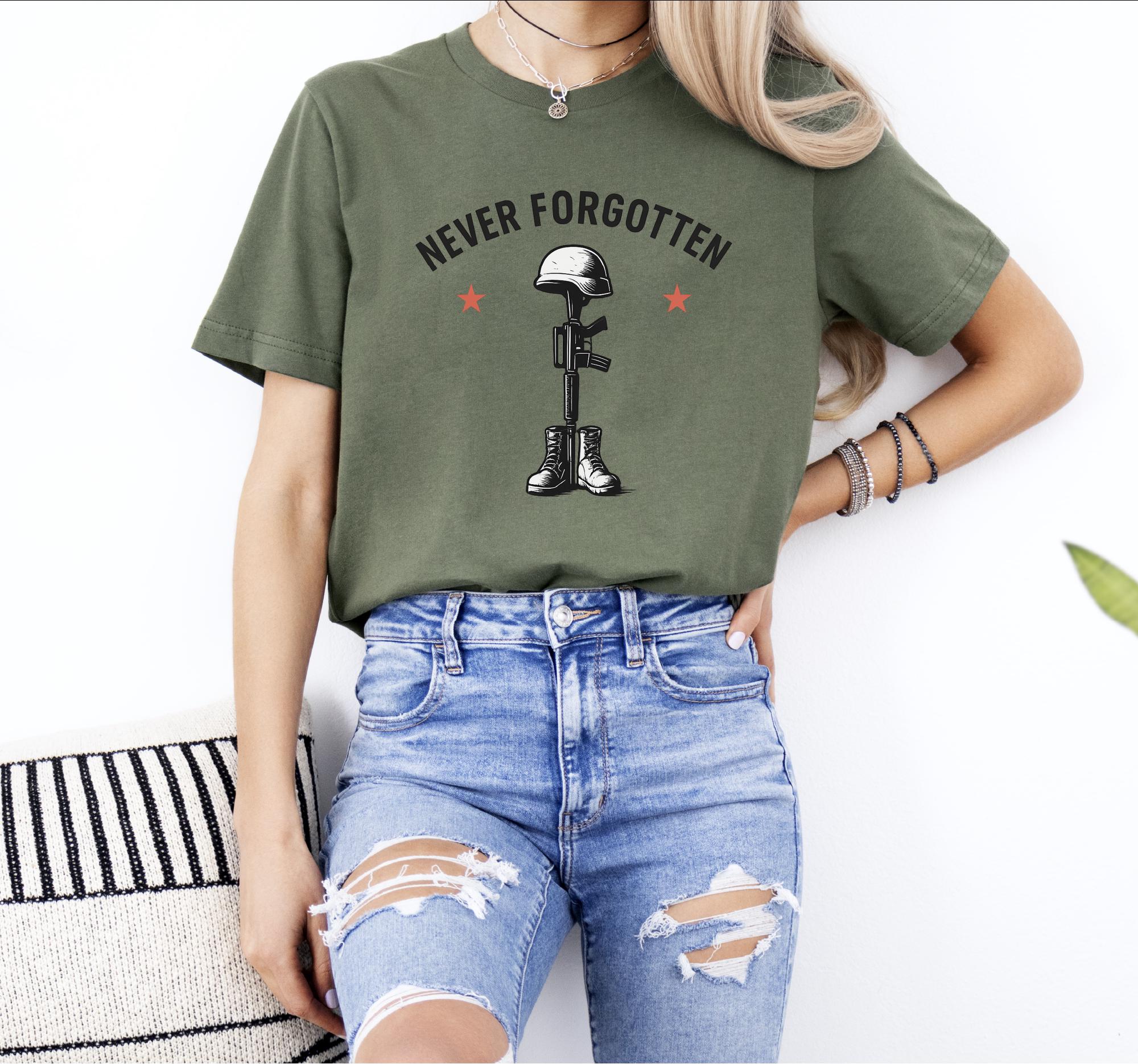 Never Forgotten PNG, Fallen Soldier Memorial Sublimation, Military ...