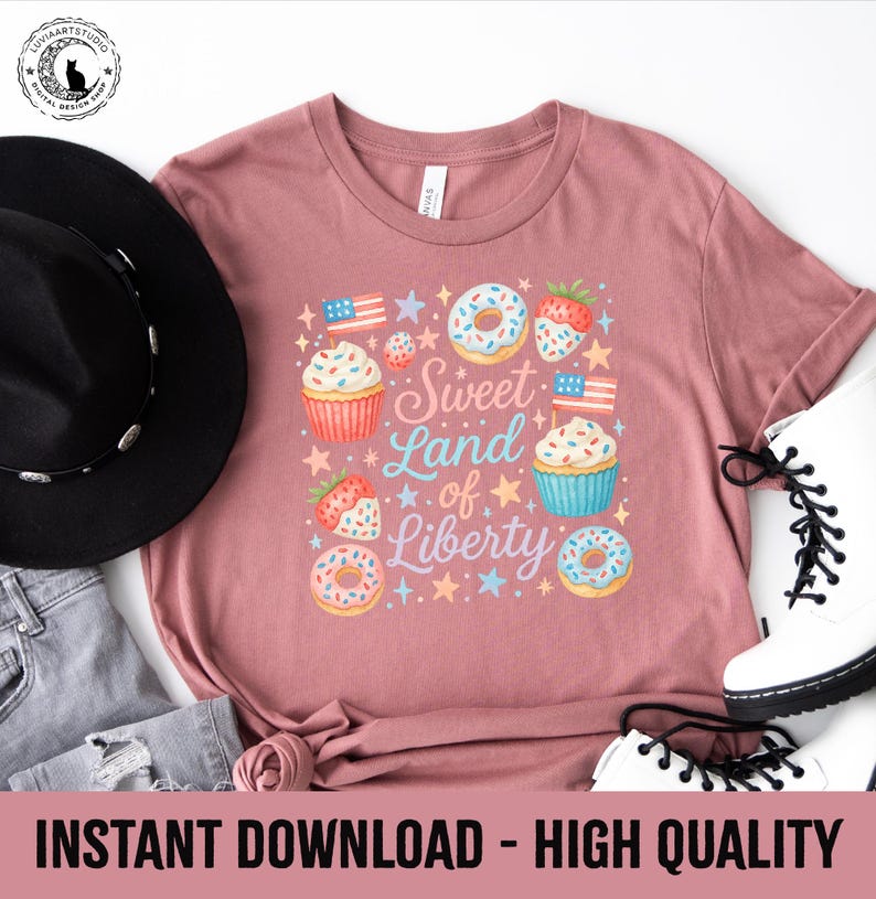 Sweet Land of Liberty PNG, 4th of July Dessert Clipart, Pastel Cupcake ...