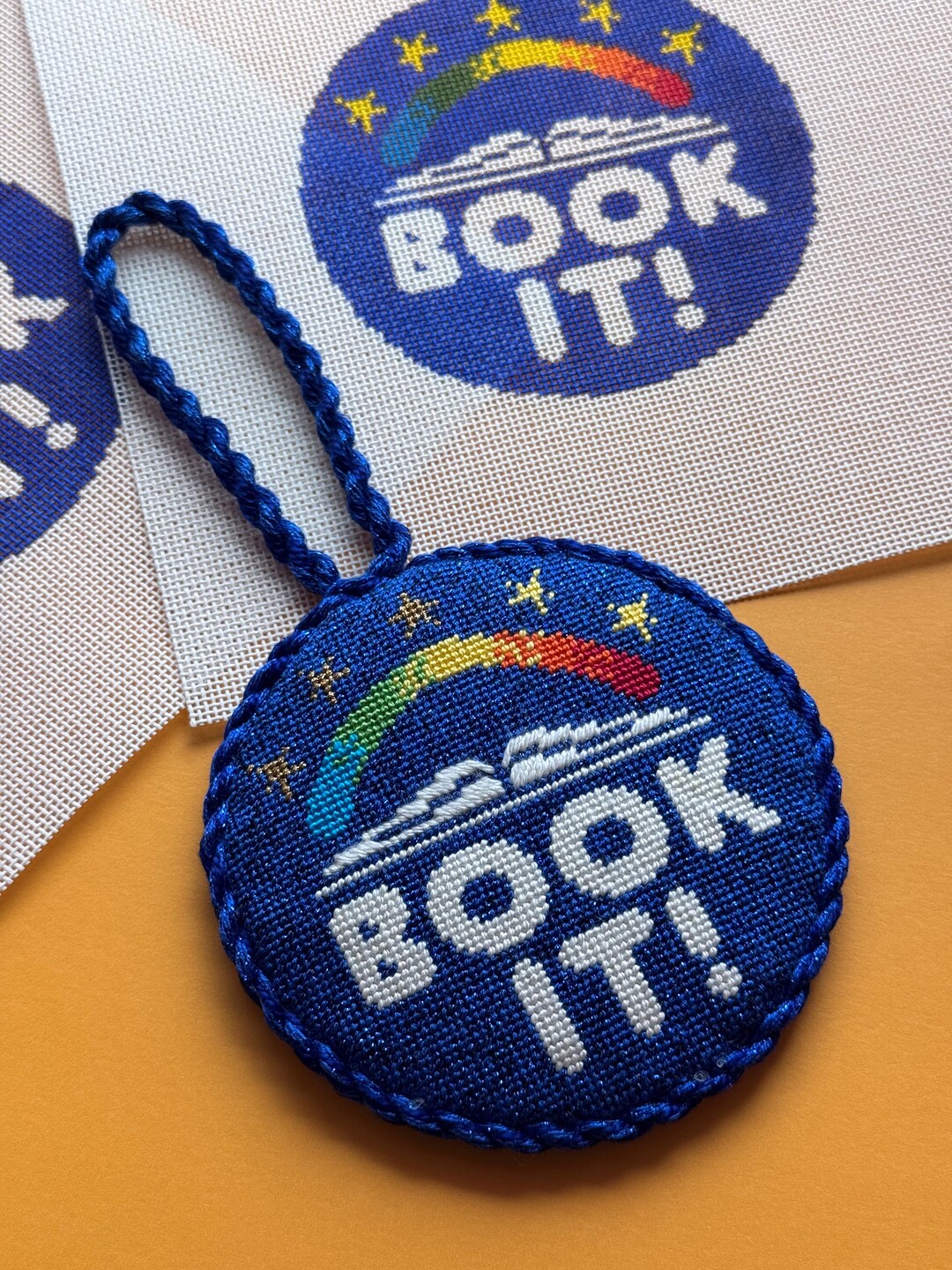 July Pre Order Reading Book It! Pin Round Needlepoint Canvas July Pre ...