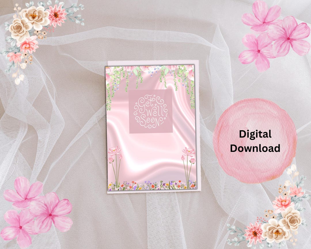 Get Well Soon Greeting Card: Printable PDF Card (5" X 7" Digital ...