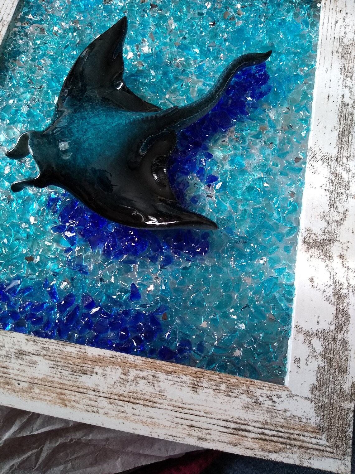 Manta Ray in the Depth of the Sea 8x10 Distressed Picture Frame ...