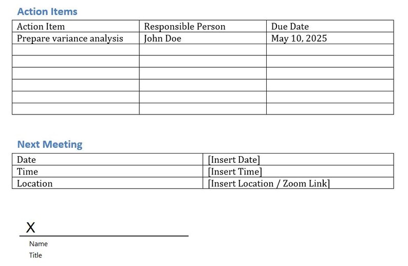 Meeting Minutes Template - Etsy