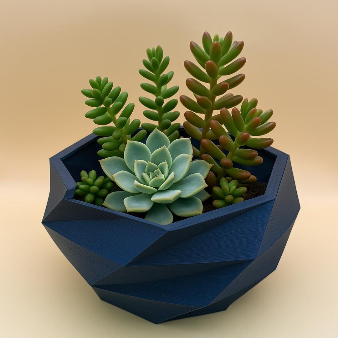 Low Poly Planter – Modern Geometric Plant Pot in 3 Sizes | 3D Printed ...