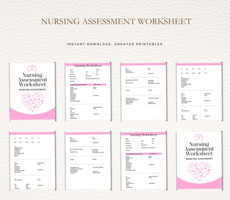Nursing Worksheet Template: Clinical Notes, Patient Care Report ...