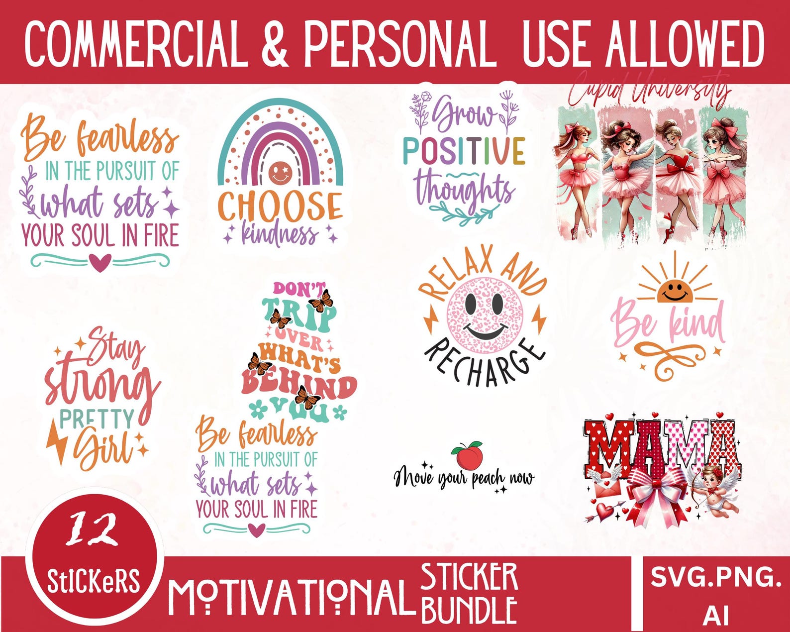12 Motivational Stickers for Kids | Positive Quote Printable | Digital ...