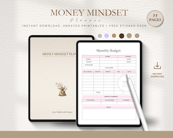 Money Mindset Journal | Printable Wealth Planner, Financial Tracker ...