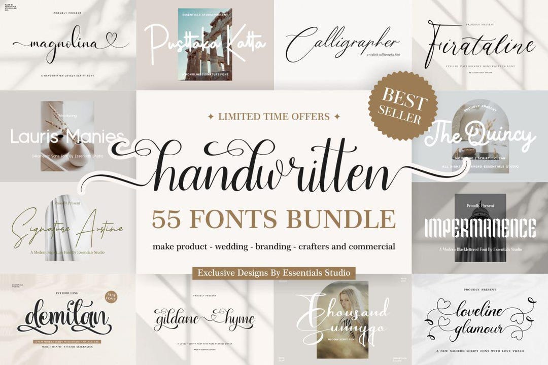 The Ultimate 55 Fonts - Font Bundle Ttf Svg Heart Font, Cricut, Canva Font, Script Font, Digital ...