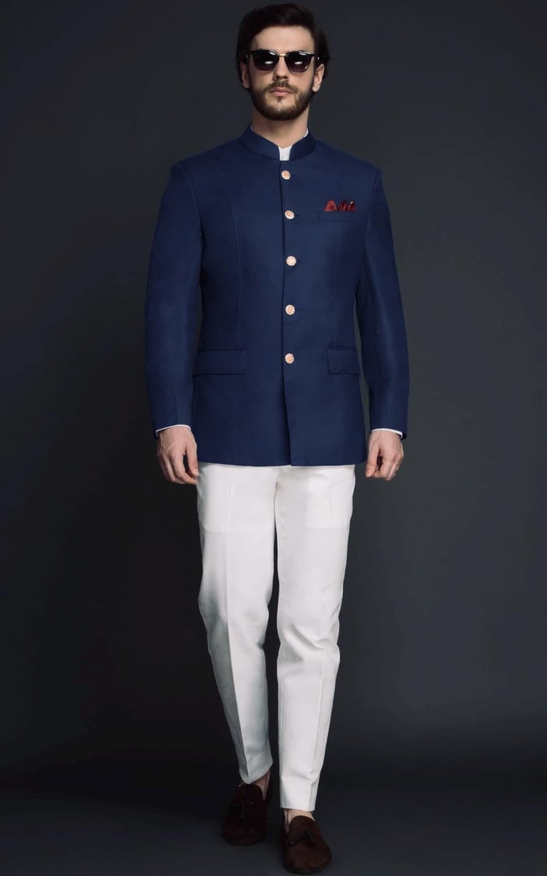 Men’s Solid Colour Jodhpuri Jacket: Bollywood Nehru Style Waistco - Etsy