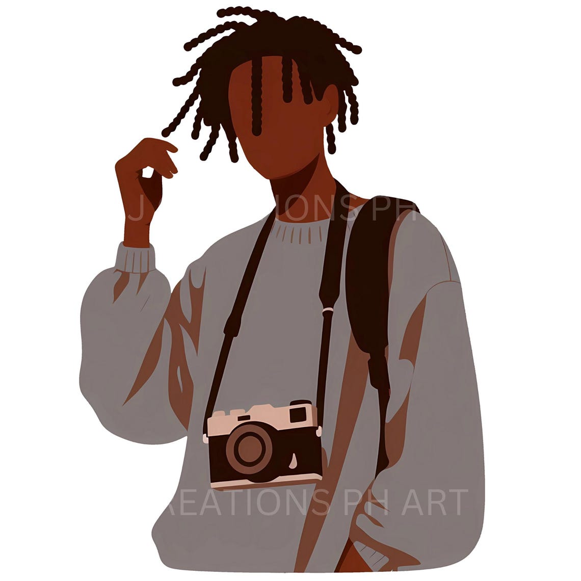 10 Faceless Afro Man Clipart of Black Men Illustrations of Guy Casual ...