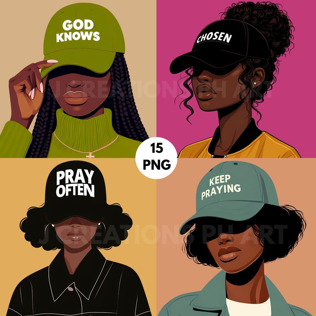 15 Black Girl Faith Clipart Bundle, Faceless Woman of Faith ...