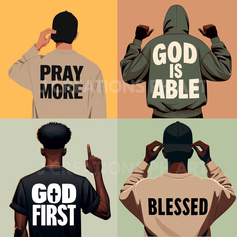 Faceless Man Faith Clipart, Christian Back View Men PNG, Praying Afro ...