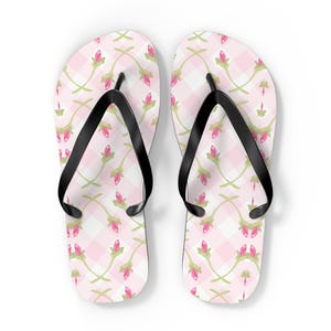 Chic Floral Flip Flops for Summer Fun, Beach Vacation Sandals, Garden ...