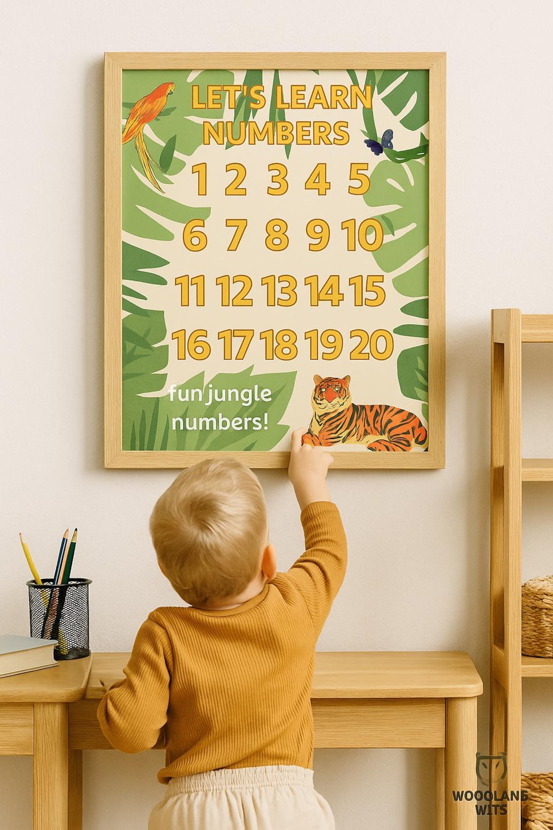 Jungle Numbers Poster, Learn to Count 1-20, Kids Printable Wall Art ...