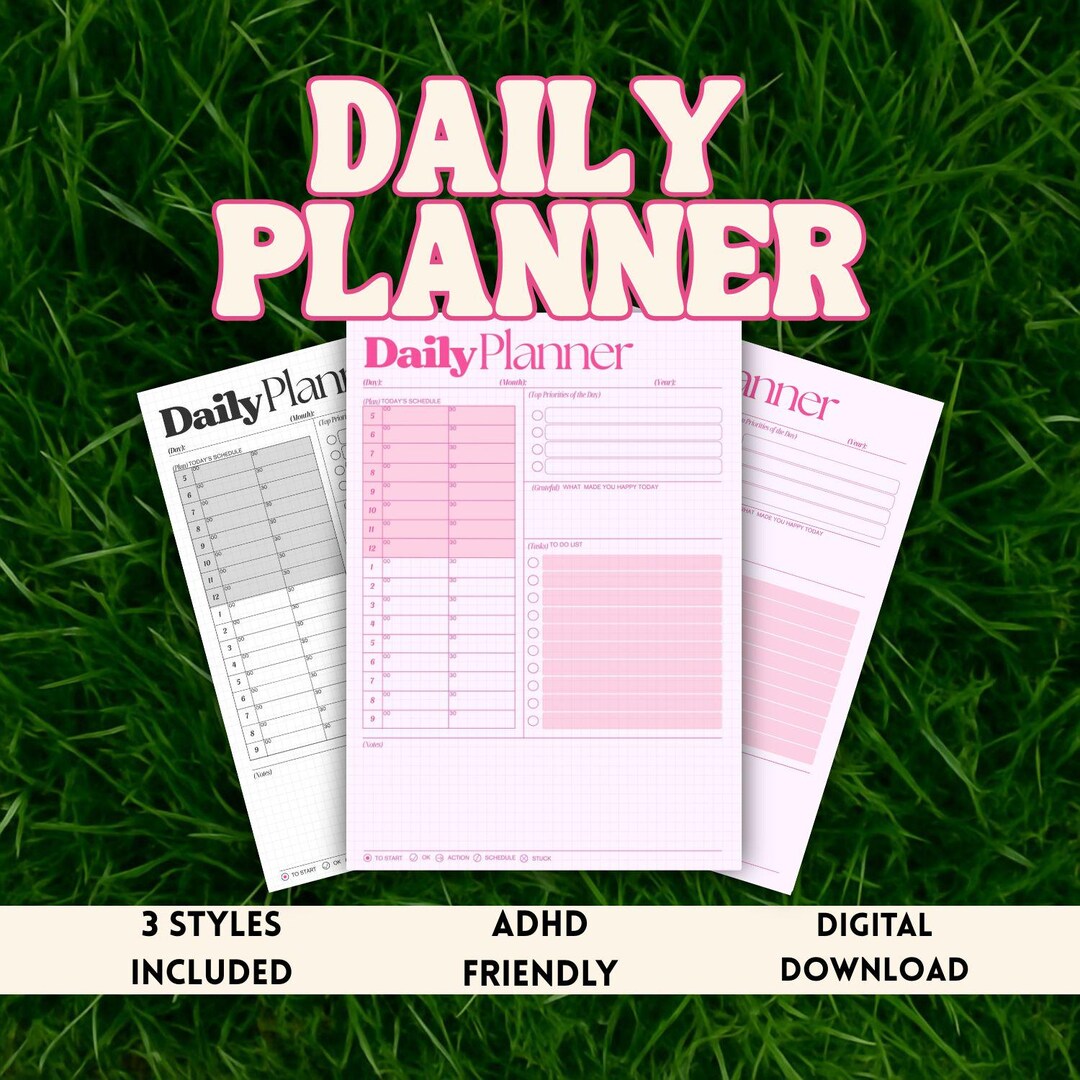 ADHD Daily Planner Printable | Time Blocking Sheet for Time Blindness ...