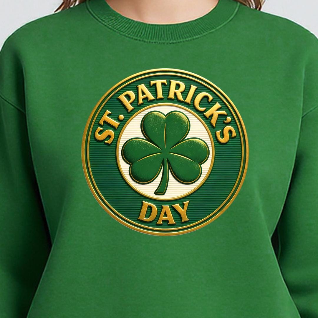 Retro St. Patrick’s Day Badge PNG – Irish Shamrock Emblem Digital ...