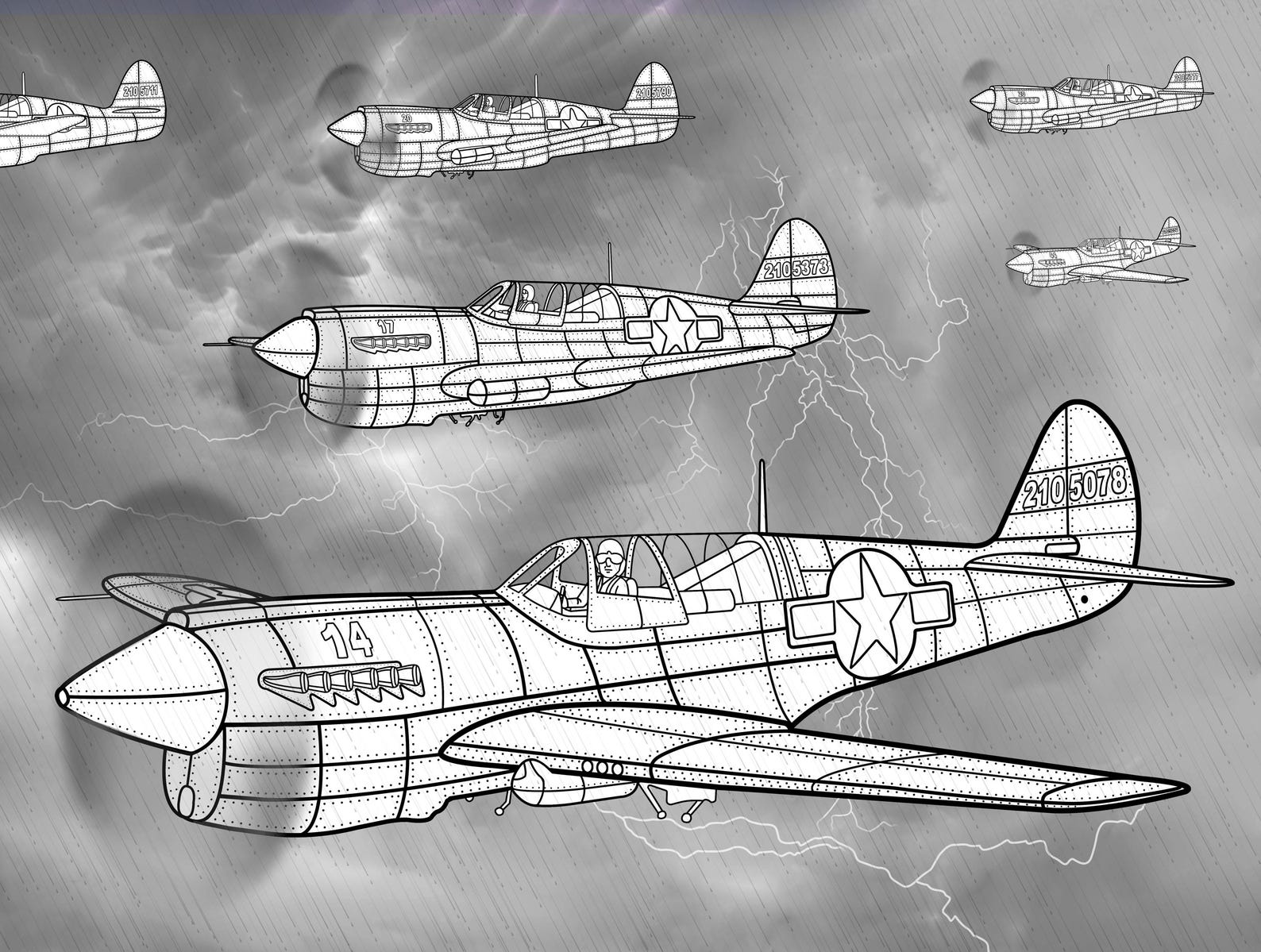 Yesterday's Heroes: A Coloring Experience | WWII Aircraft & Pilot ...